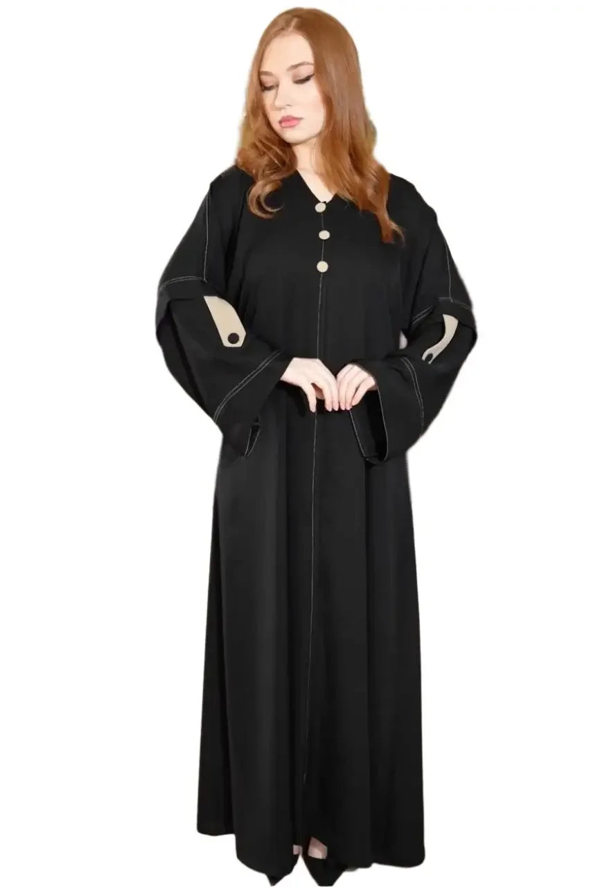 Modern Button Abaya with Elegant Button Details