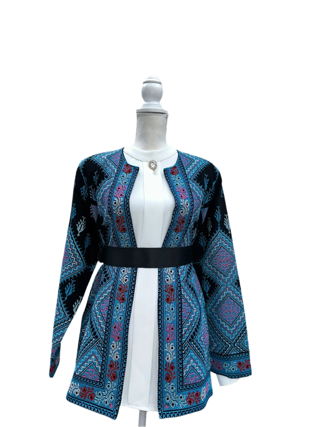 Palestinian Embroidered Jacket for Women with Tatreez Style
