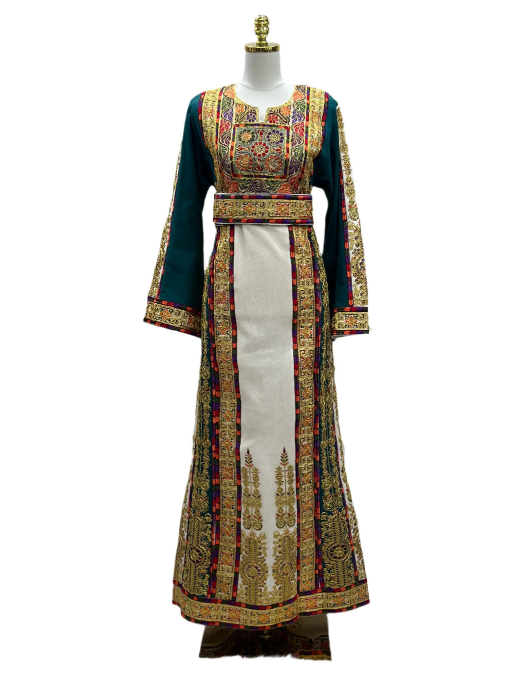 Atameen Malka Palestinian thoub dress with Elegant Embroidery