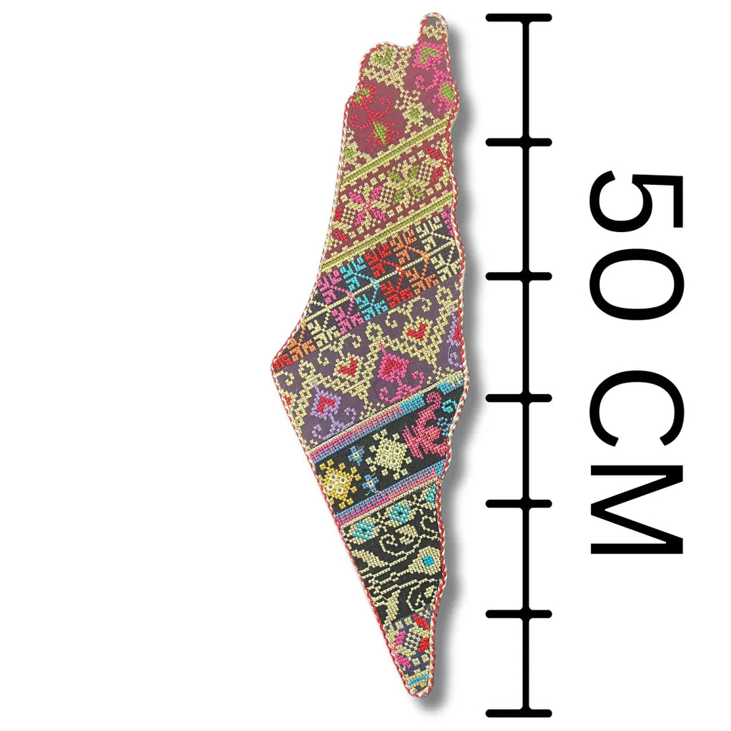 Tatreez Embroidered Palestine Map Decor - 50cm Premium Accessory